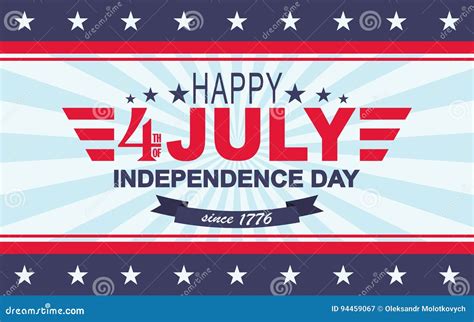 Vector Happy 4th Of July Background Usa Independence Day Template For