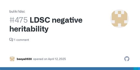 Ldsc Negative Heritability · Issue 475 · Bulikldsc · Github