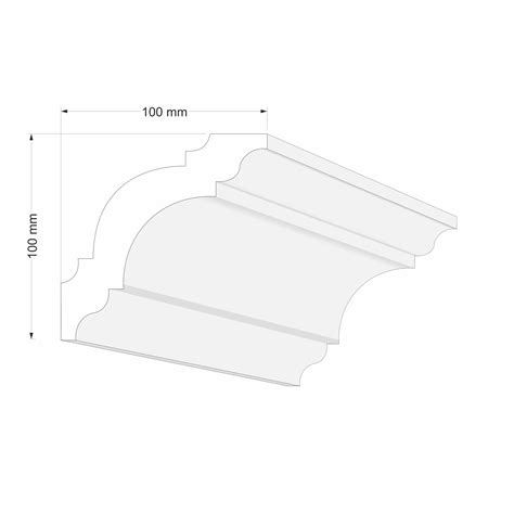 Cornisa Tavan Elhare Polistiren 100x100x2000mm Alb Emag Ro