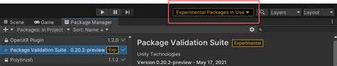 Experimental Packages Unity 手册