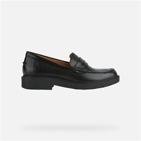 Geox® Spherica Ec1 Mocassins En Cuir Noirs Femme Geox®