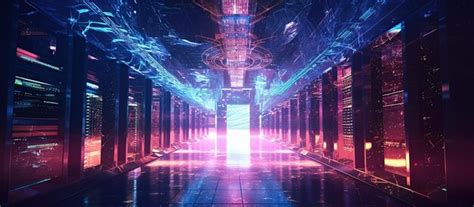 Premium Ai Image Virtual Data Center Digital Streams Futuristic