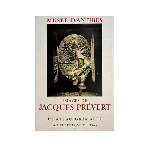 Jacques Prévert 1963 Original Poster For The Exhibition Images De