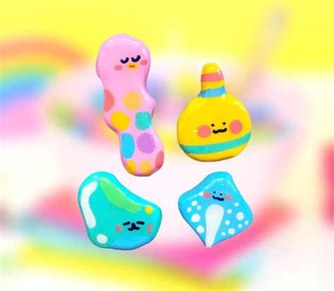 Colorful Clay Blobs Magnet Set Handmade And Original Etsy