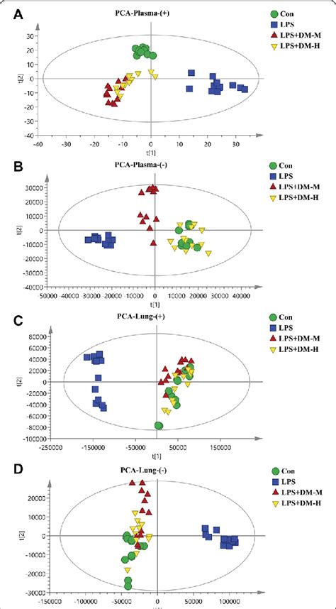 Pca Analysis Of Plasma And Lung Tissue In Mice A Plasma Positive Ion