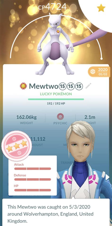 my hundo lucky mewtwo from victoria made it to the max level right now