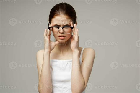 Woman Vision Problems Myopia Isolated Background 23701295 Stock Photo At Vecteezy