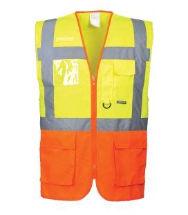 Gilet Executive Prague De Travail Jaune Orange Portwest Achat Vente