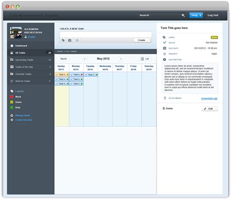 UI Task Management System Behance