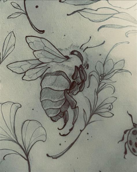 Small Bee Tattoo Design