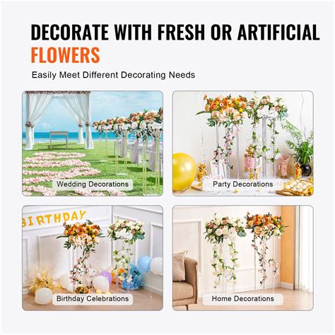 Vevor 10pcs 236inch High Wedding Flower Stand With Acrylic Laminate