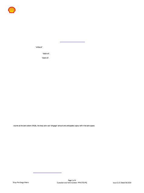 Ship Precargo Matrix Issue 110 Dated 042024 Pdf