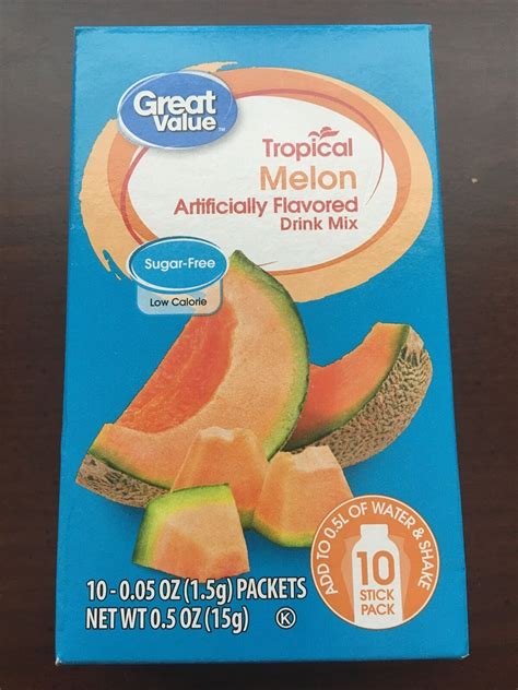 Tropical Melon Drink Mix One Box With 10 Individual Packets Singles To Go New Mixed Drinks