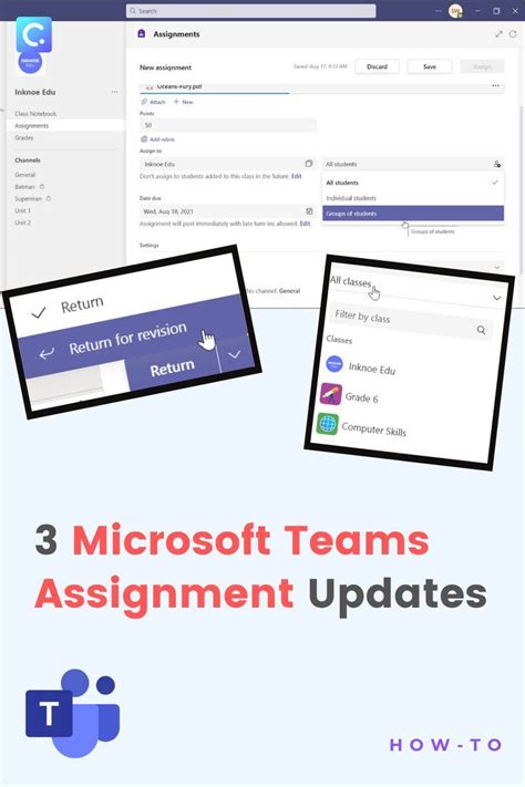 microsoft teams has released 3 new updated features for the assignment