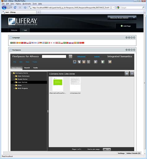 liferay portlet for flexspaces open source integrated ai and semantic