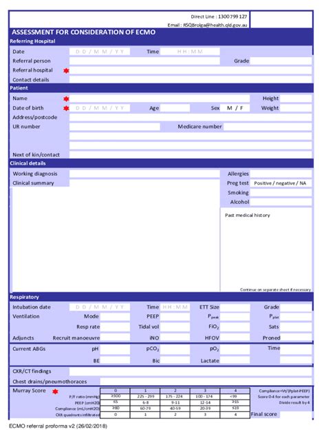 Fillable Online Ecmo Referral Form Ecmo Retrievals Fax Email Print