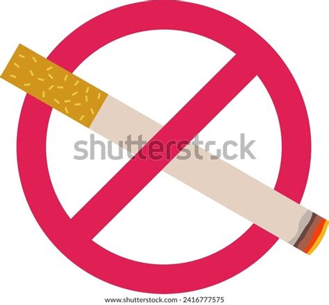 Lit Filter Cigarette Red Prohibition Symbol Stock Vector Royalty Free