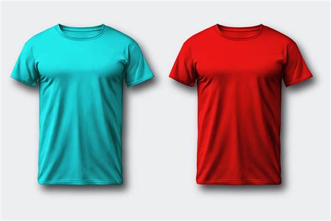 T Shirt Mockup White Blank T Shirt Front And Back Views Male Clothes