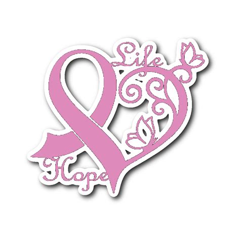 Breast Cancer Heart Sticker Combat Breast Cancer