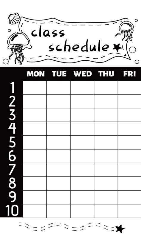 Mini Printer Class Schedule Template