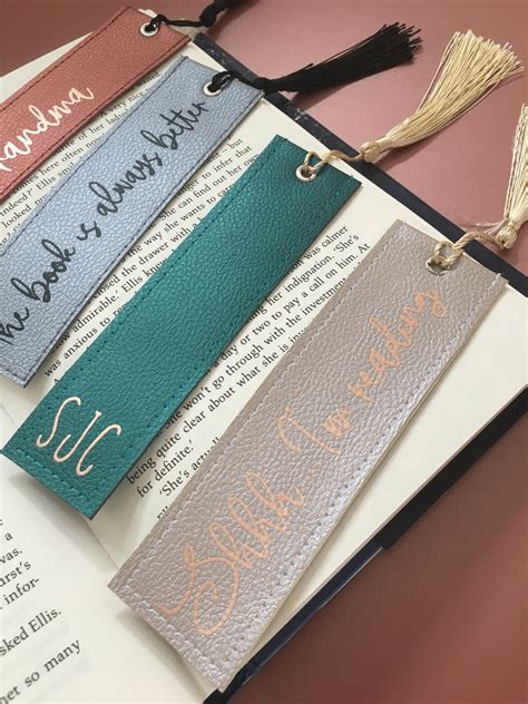 Metallic Faux Leather Bookmark Custom Bookmark Reader T Ts For