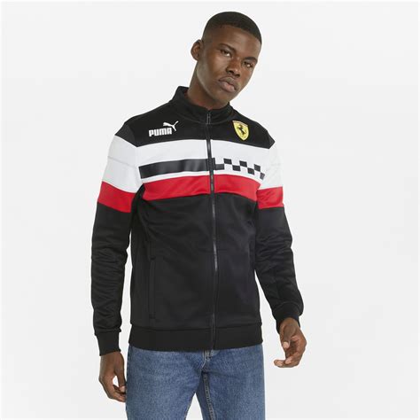 Puma Men Ferrari Sds Track Jacket Blackwhitered Nohble