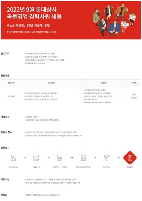 롯데상사 채용공고 2022년 9월 경력사원 채용 곡물영업 2022년 채용