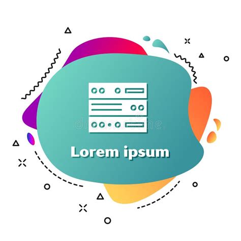 White Server Data Web Hosting Icon Isolated On White Background Abstract Banner With Liquid