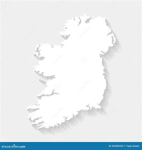 Simple White Ireland Map On Gray Background Vector Illustration Eps 10 File Stock Vector