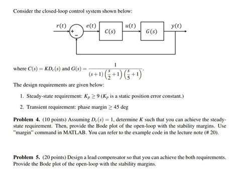 Solved Consider The Closed Loop Control System Shown Below Chegg