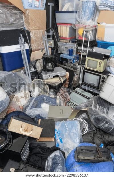 Hoarder House Packed Clothing Bags Household Stock Photo 2298536137