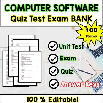 Computer Software And Applications Exam Bank Test And Quiz Questions Editable