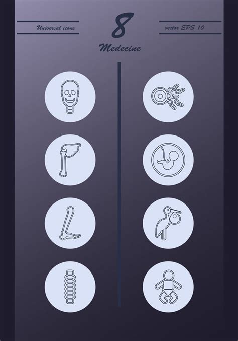 의학 및 건강 관리 얇은 아이콘 벡터 세트 Eps Ai Uidownload
