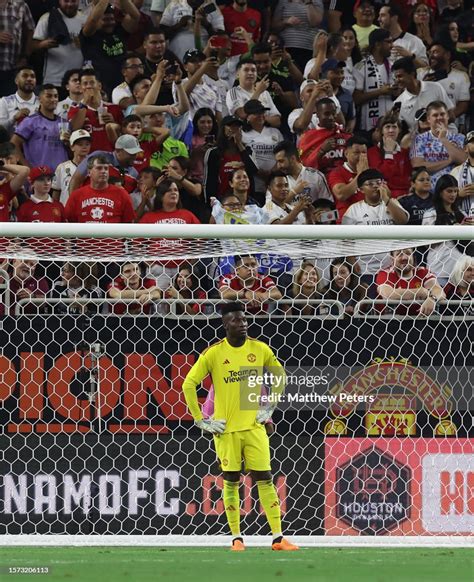 Andre Onana Of Manchester United Reacts To Conceding A Goal During
