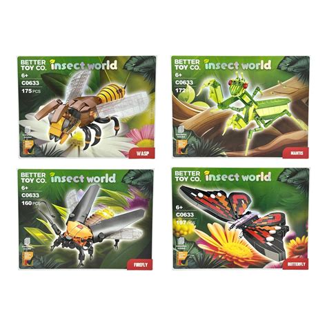 Bug Building Bricks Large Set In 4 Designs Tyrannostorus