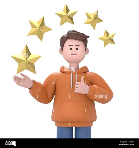 3D Illustration Of Smiling Bearded Businessman Qadir Five Stars The