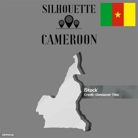 아프리카 카메룬 개요 세계지도 윤곽 실루엣 벡터 일러스트 레이션 배경에 고립 된 창조적 인 디자인 국가 플래그 개체 요소 국가 설정에서 기호 가정 생활에 대한 스톡 벡터