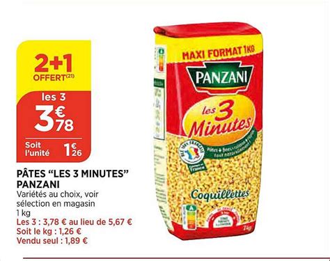 Promo Pâtes les 3 Minutes Panzani chez Atac iCatalogue fr