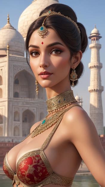 Premium Photo A Woman With A Tassel On Her Head Is Posing In Front Of A Building