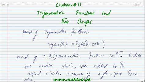 Fsc Math Book1 Ch 11 Lec 3 Period Of Trigonometric Functions Maktabpk