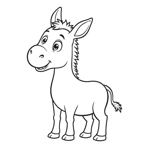 당나귀 그림 터 일러스트레이션 컬러링 페이지 프리미엄 Ai 생성 벡터