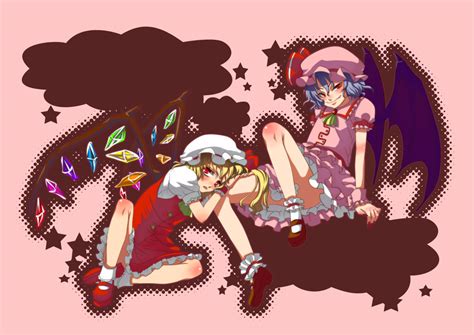 Safebooru Bat Wings Blonde Hair Blue Hair Flandre Scarlet Hat