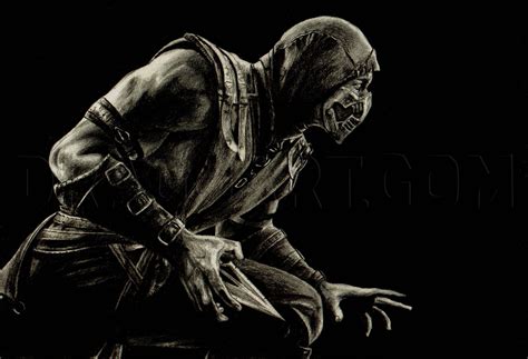 How To Draw Scorpion From Mortal Kombat X Drawing Step By Step By