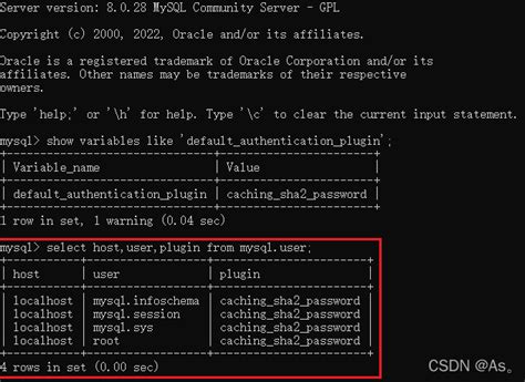 连接mysql数据库出现错误2059 Authentication Plugin ‘cachingsha2password‘的解决