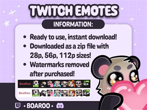 8x Cute Panda Emotes Twitch Discord Youtube Etsy