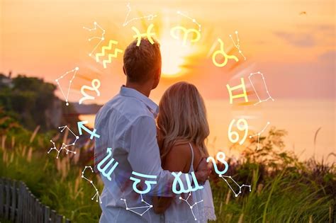 Premium Photo Concept Of Love Compatibility Between Zodiac Signs And