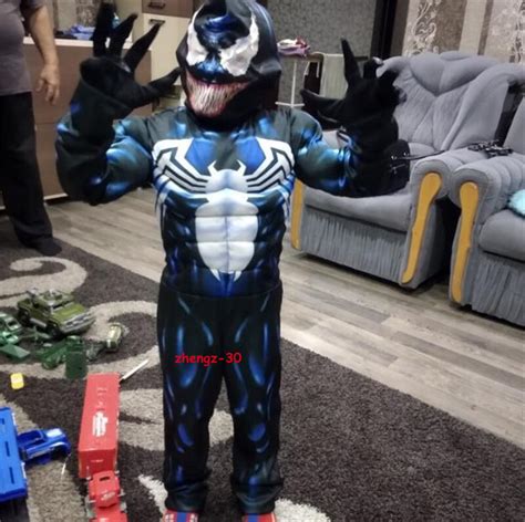Venom Cosplay Costume Superhero Jumpsuit Full Set Halloween Party