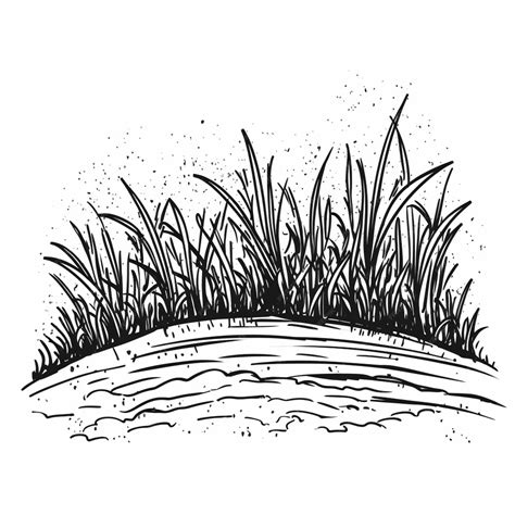 Premium Photo A Drawing Of A Grass Field With A Small Patch Of Grass