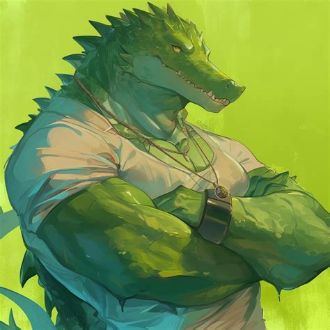 Anthromorphic Crocodile Furry Art Niji 6 Furry Ai