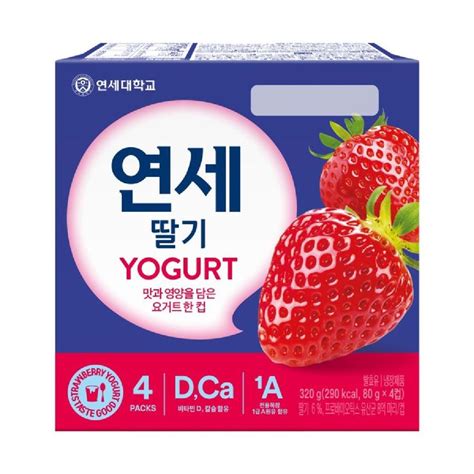 연세 떠먹는요거트딸기 80g 4입 홈플러스